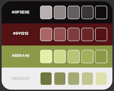 Paleta De Color Verde Rojo Negro Vector Colores Oscuros Catálogo Rgb