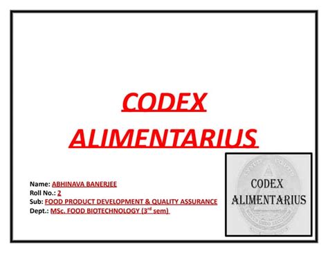 Codex Alimentarius Pptx