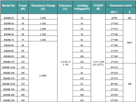 Rig8b Series High Voltage Resistors 100w 10k Precision