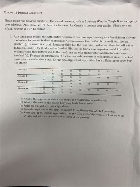 Solved Chapter 13 Dropbox Assignment Please Answer The