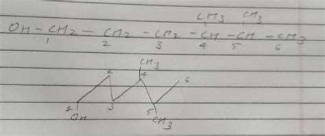 Draw the bond line formula for HOCH2 CH2 CH2 CH(CH3)CH (CH3) CH3 . - Brainly.in