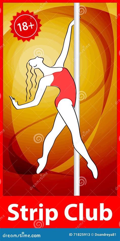 Woman Dancing Striptease Strip Club Vector Illustration Stock Vector