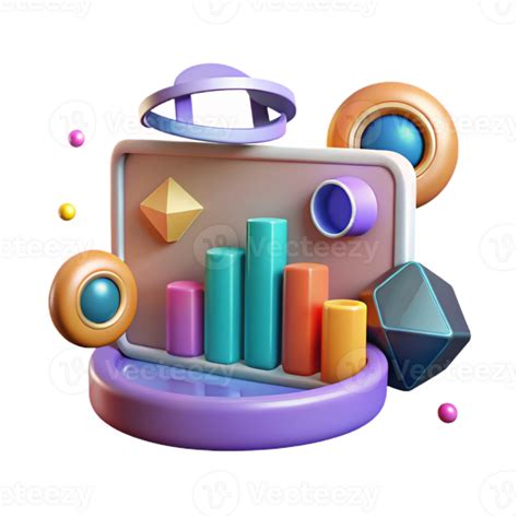 Dramatic Abstract Virtual Reality Data Chart Isolated For Business