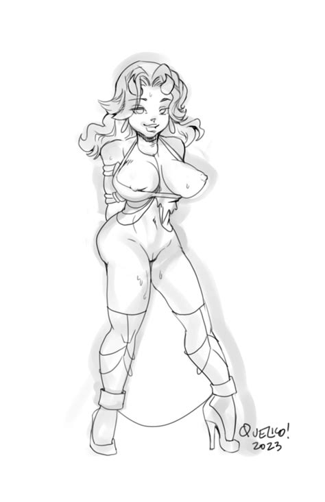 Sketch Naughty Demoness By Quelico Hentai Foundry