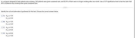 solved identify the null and alternative hypotheses for this