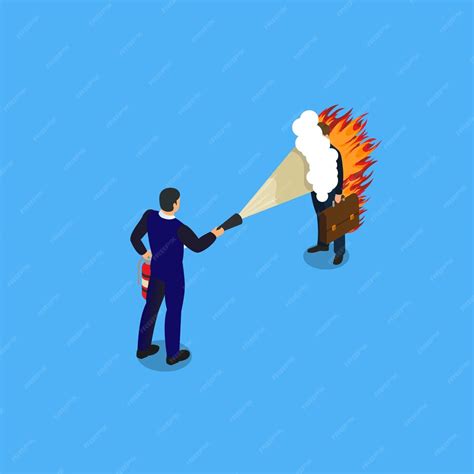 Premium Vector Businessman Trying To Extinguish His Colleague Who Is