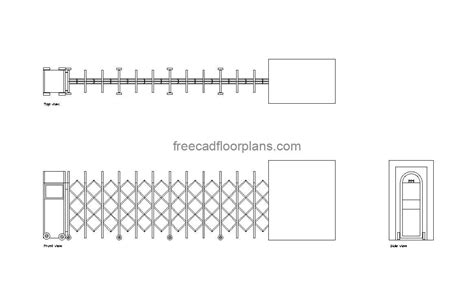 Automatic Retractable Gate Free Cad Drawings
