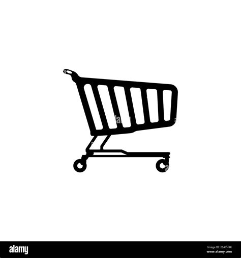 Supermarket Cart On Wheels Cart Logo For Groceries And Things Black