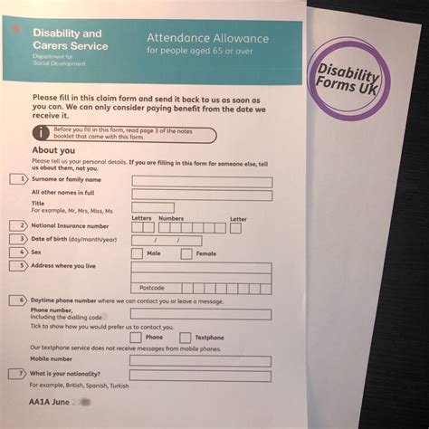 Disability Forms Uk