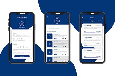 크라우드 펀딩 앱 개념 무료 벡터