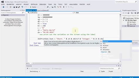Vb Data Types Youtube