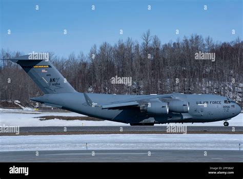 A U S Air Force C 17 Globemaster Iii Assigned To The 3rd Wing Prepares