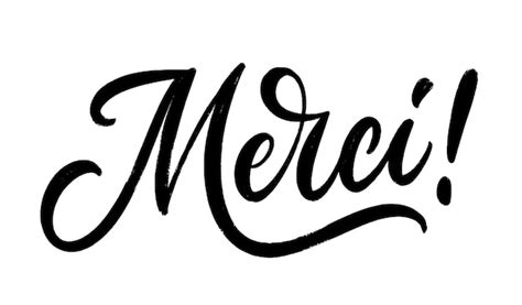 Premium Vector Merci The French Word For Thank You Vector Brush