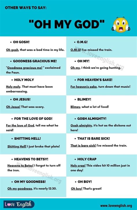 Another Word For Oh My God 16 Creative Ways To Say Oh My God Esl