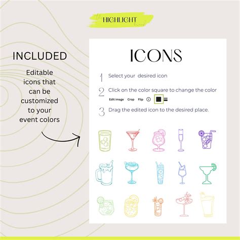 Wedding Menu Template Wedding Drink Menu Template Custom Bar Menu
