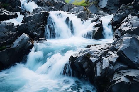 Premium Photo Multi Layer Water Cascade Fluid Moving Water Levels