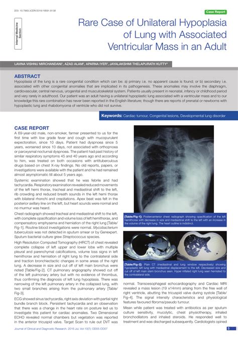 Pdf Rare Case Of Unilateral Hypoplasia Of Lung With Associated