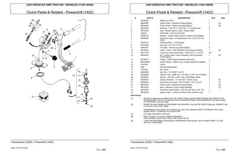 Versatile Tractor 2425 4wd Red Blue Parts Catalog 2000 2006