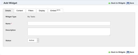 Adding A Custom My Tasks Widget Adding A Custom My Tasks Widget