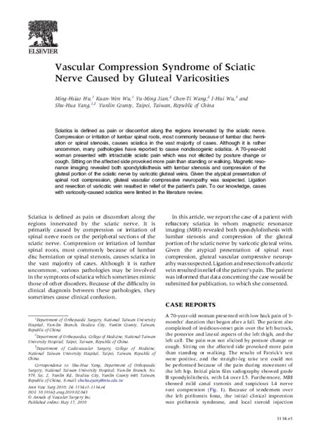 Pdf Vascular Compression Syndrome Of Sciatic Nerve Caused By Gluteal