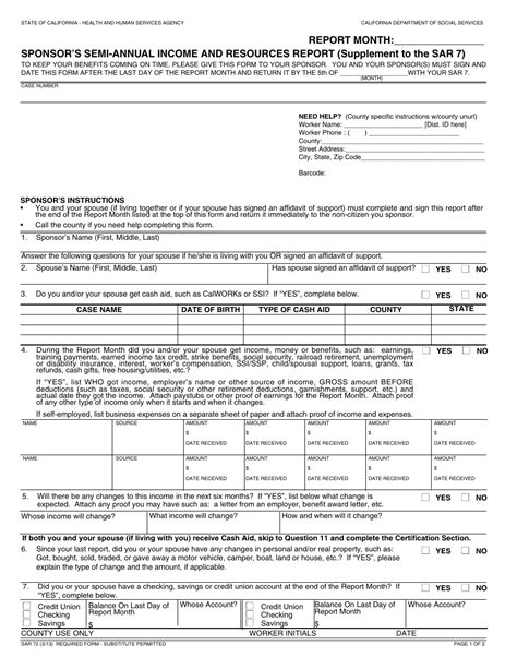 Form Sar7 Supplement Sar 72 Fill Out Sign Online And Download