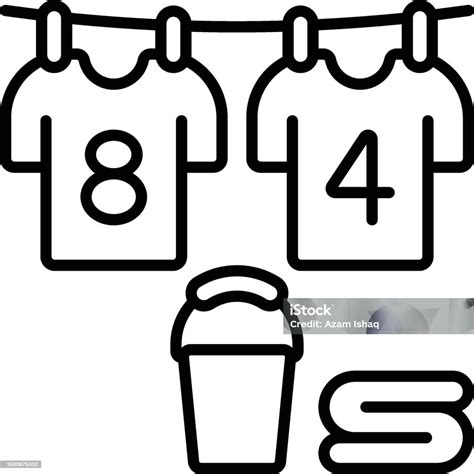 옷과 린넨은 건조 또는 방영을 위해 매달려 있습니다 개념 벡터 아이콘 디자인 하우스키핑 기호 홈 클리닝 기호 전문 청소기 장비 스톡 일러스트레이션 T 셔츠에 대한 스톡 벡터