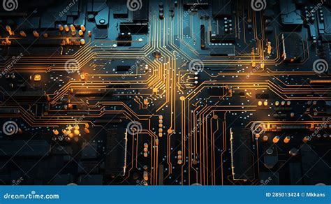 Circuit Cpu Pcb Illustration Royalty Free Cartoon