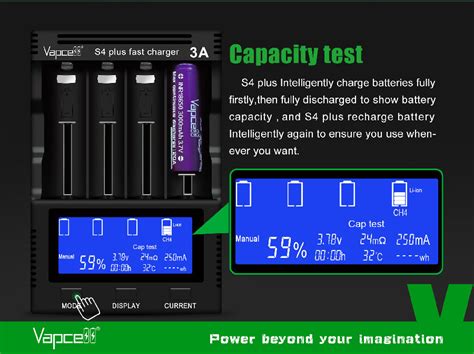 Vapcell S4 Plus V3.0 - Universal Smart Fast Battery Charger - 18650 ...
