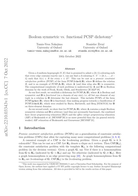 Pdf Boolean Symmetric Vs Functional Pcsp Dichotomy Pdf Boolean Symmetric Vs Functional Pcsp Dichotomy