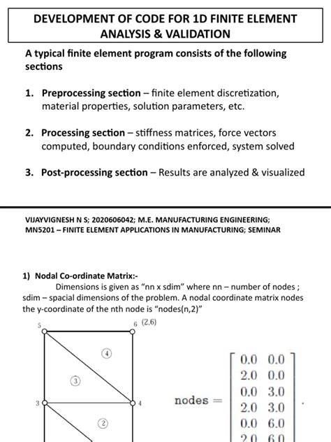 Development Of Code For 1d Fea Pdf Finite Element Method Matrix Mathematics
