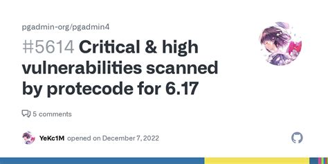 Critical And High Vulnerabilities Scanned By Protecode For 617 · Issue 5614 · Pgadmin Org