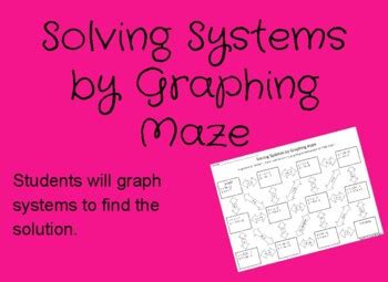 Solving Systems By Graphing Maze By Algebra With Angela TpT