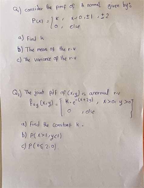 Solved Q1 Consider The Pmf Of A Normal Given By