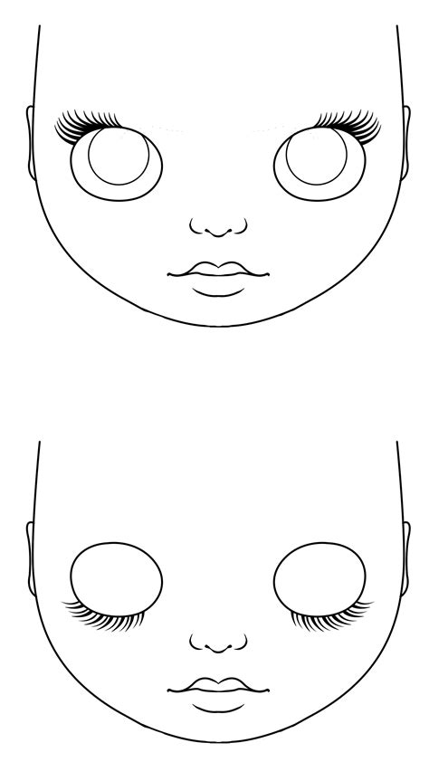 Printable Doll Face Stencils