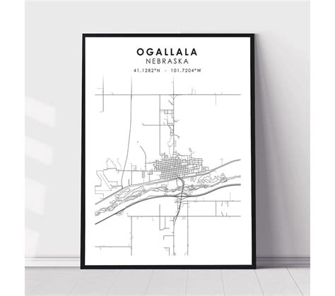 Ogallala Map Print Ogallala Nebraska Map Print Ogallala Nebraska