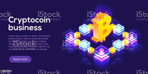 Cryptocoin 광산 농장 레이아웃입니다 Cryptocurrency 및 Blockchain 네트워크 사업 등각 투영 벡터