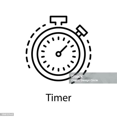 Ilustrasi Desain Ikon Kerangka Vektor Timer Simbol Aktivitas Pada Latar