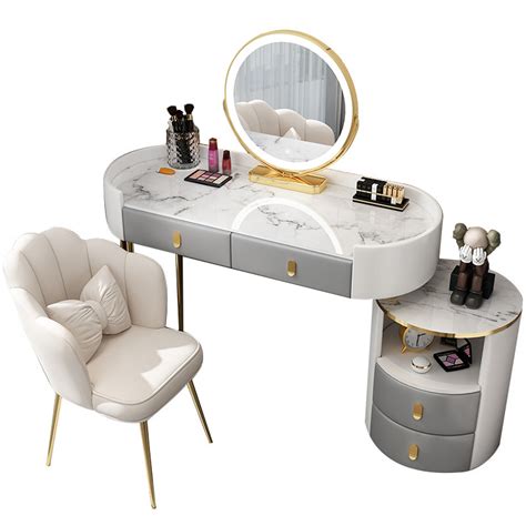 Simple Dresser Storage Cabinet Integrated Small Makeup Table Makeup Dresser With Modern Mirror