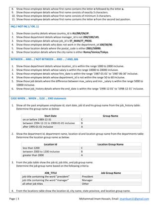 DBMS 5 MySQL Practice List HR Schema PDF Databases Computer Software And Applications