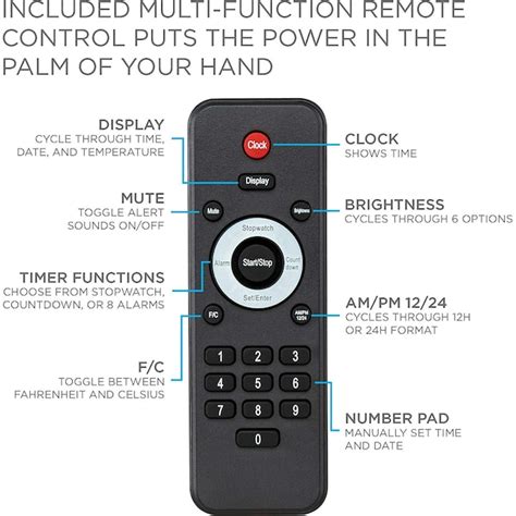 Ivation Digital Rectangle Wall Modern With Alarm Jid0148tred At
