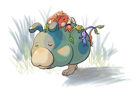 Red Pikmin Yellow Pikmin Blue Pikmin Moss And Red Leafling Pikmin