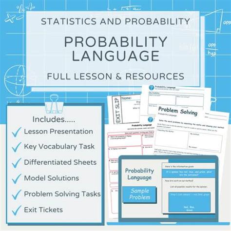 Probability Language Full Lesson With Differentiated Resources