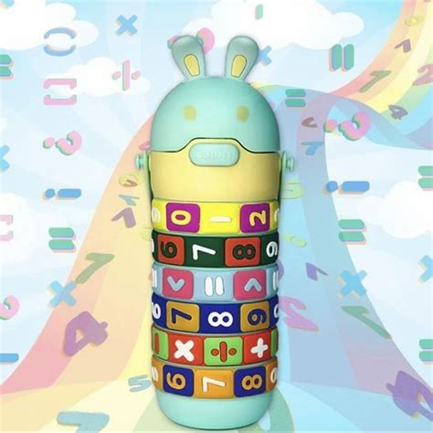 Numbers And Maths Symbols Design Water Bottle Portable Handle With
