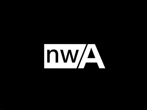 Nwa Logo And Graphics Design Vector Art Icons Isolated On Black