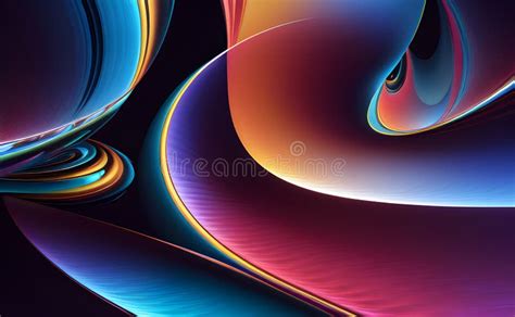 Vibrant Swirls And Geometric Patterns On Purple Abstract Background Generative Ai Stock