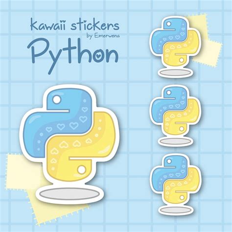 Python Stickers Kawaii Cute Pastel Programming Coding Laptop Decor Etsy