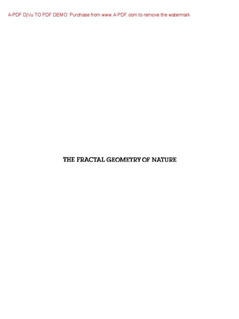 mandelbrot the fractal geometry of nature pdf pdf