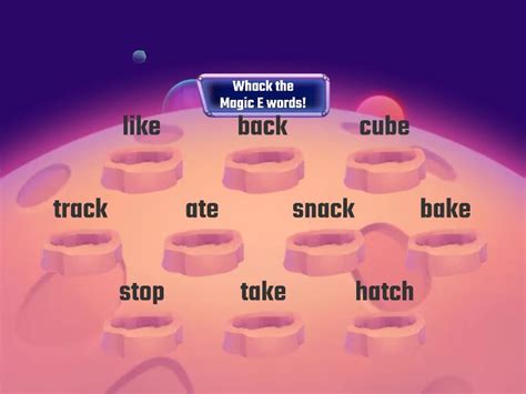 Base Words Magic E Vs 2 Con Clue Whack A Mole