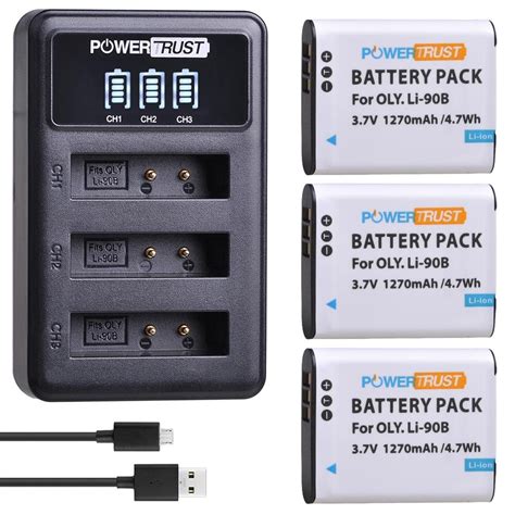 4x LI-90B Li 90B LI-92B Li90B Batterij En Lader Vo... – Grandado