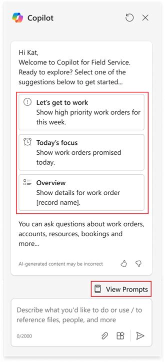 use copilot in the dynamics 365 field service web application